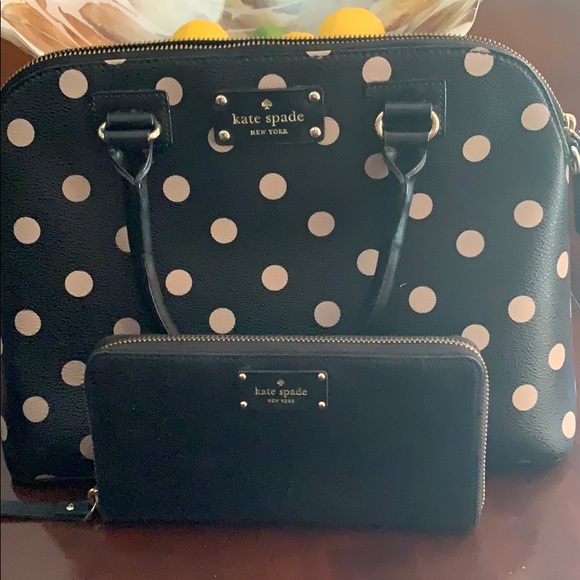 kate spade | Bags | Polka Dot Kate Spade Purse And Black Wallet | Poshmark